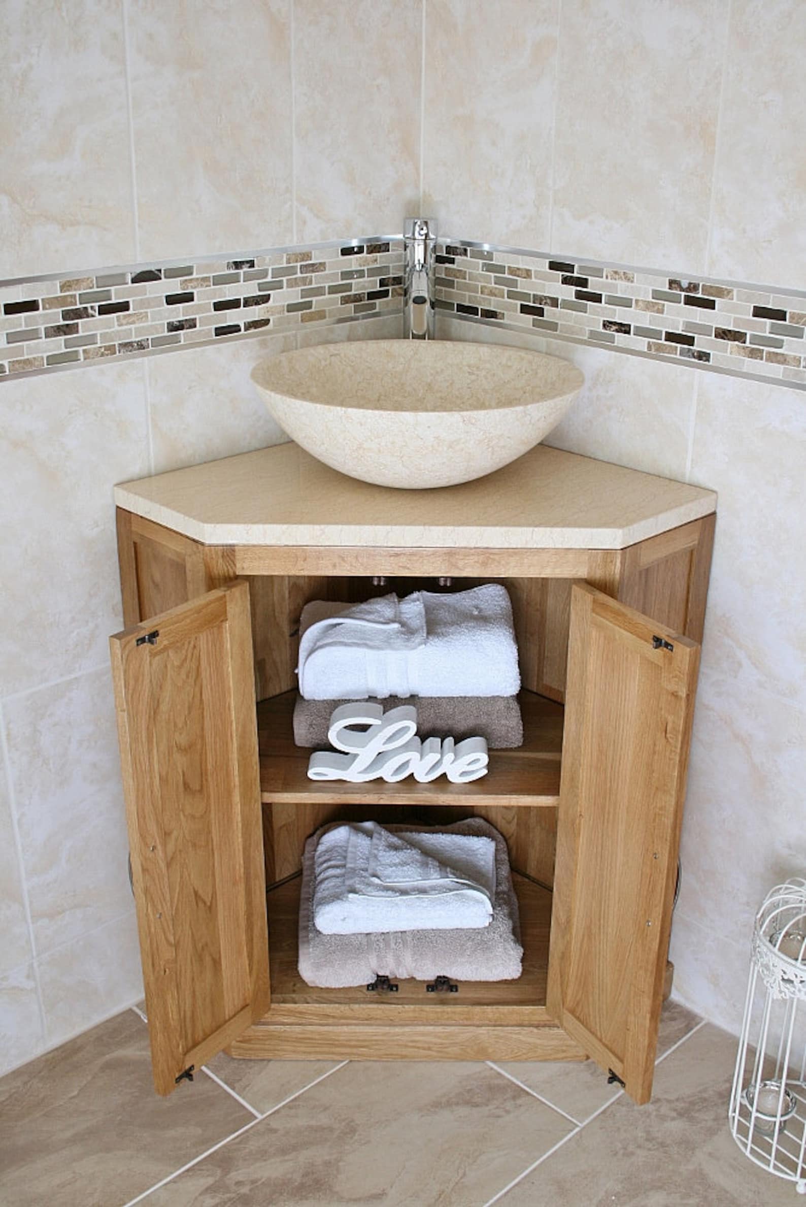 Cream Marble Top Corner Unit Marble Basin 501BCM25C - Etsy UK