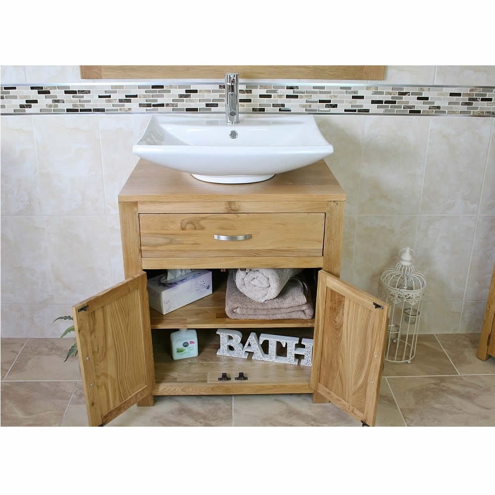 Solid Oak Vanity Unit | Oak Top Unit Ceramic Basin 502CB016 - Etsy UK