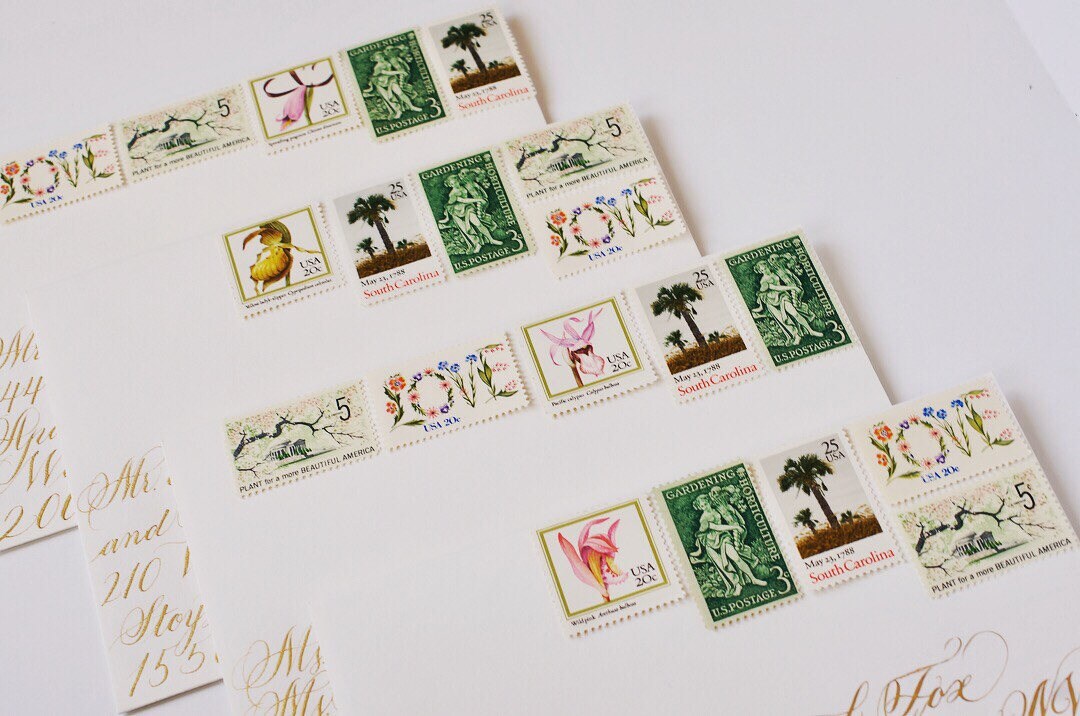 Custom Vintage Stamp Set Unique Personalized Vintage Stamp | Etsy