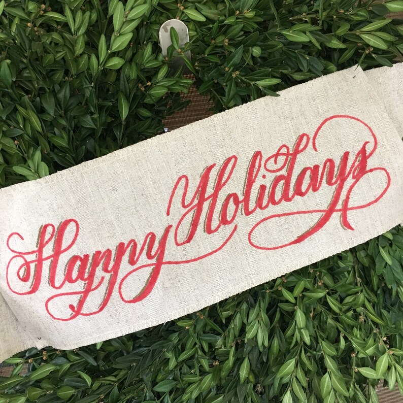 Custom Calligraphy Wreath Banner Fabric Banner for Wreath - Etsy