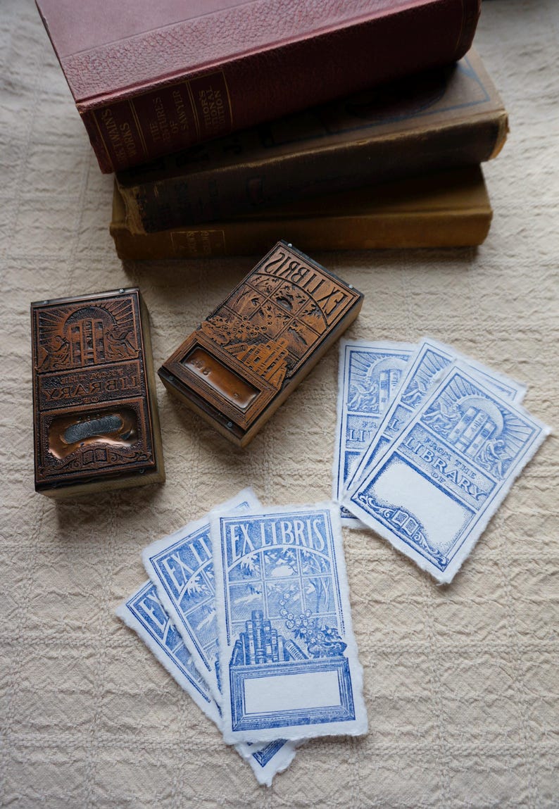 Handmade Paper Letterpress Book Plates - Optional Personalization in ...