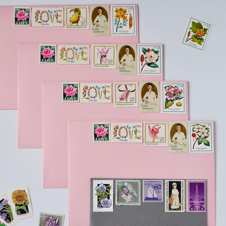 Custom Vintage Stamp Set: Unique Wedding Invitation Postage (DEPOSIT ...