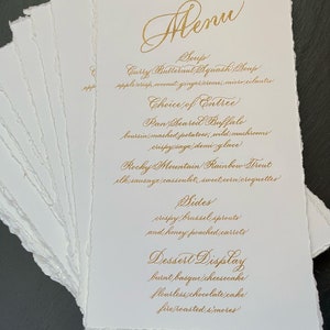 Calligraphy Menus for Your Wedding or Event - Custom Full Calligraphy ...
