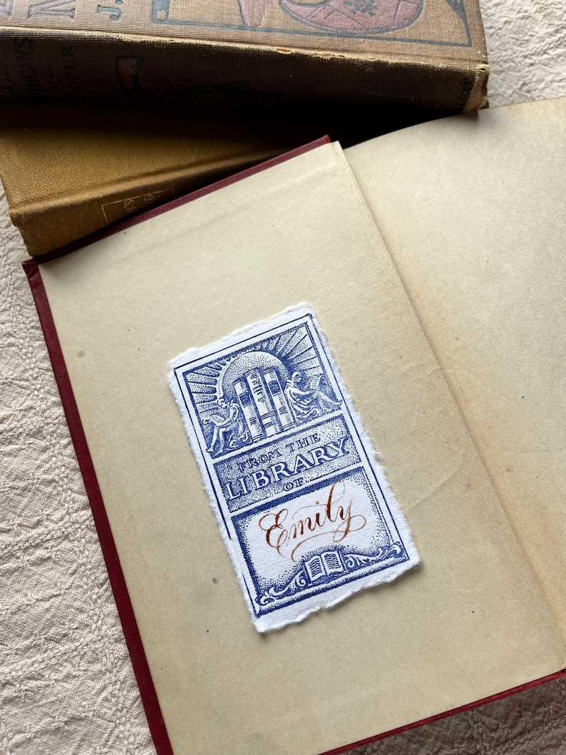 Handmade Paper Letterpress Book Plates - Optional Personalization in ...