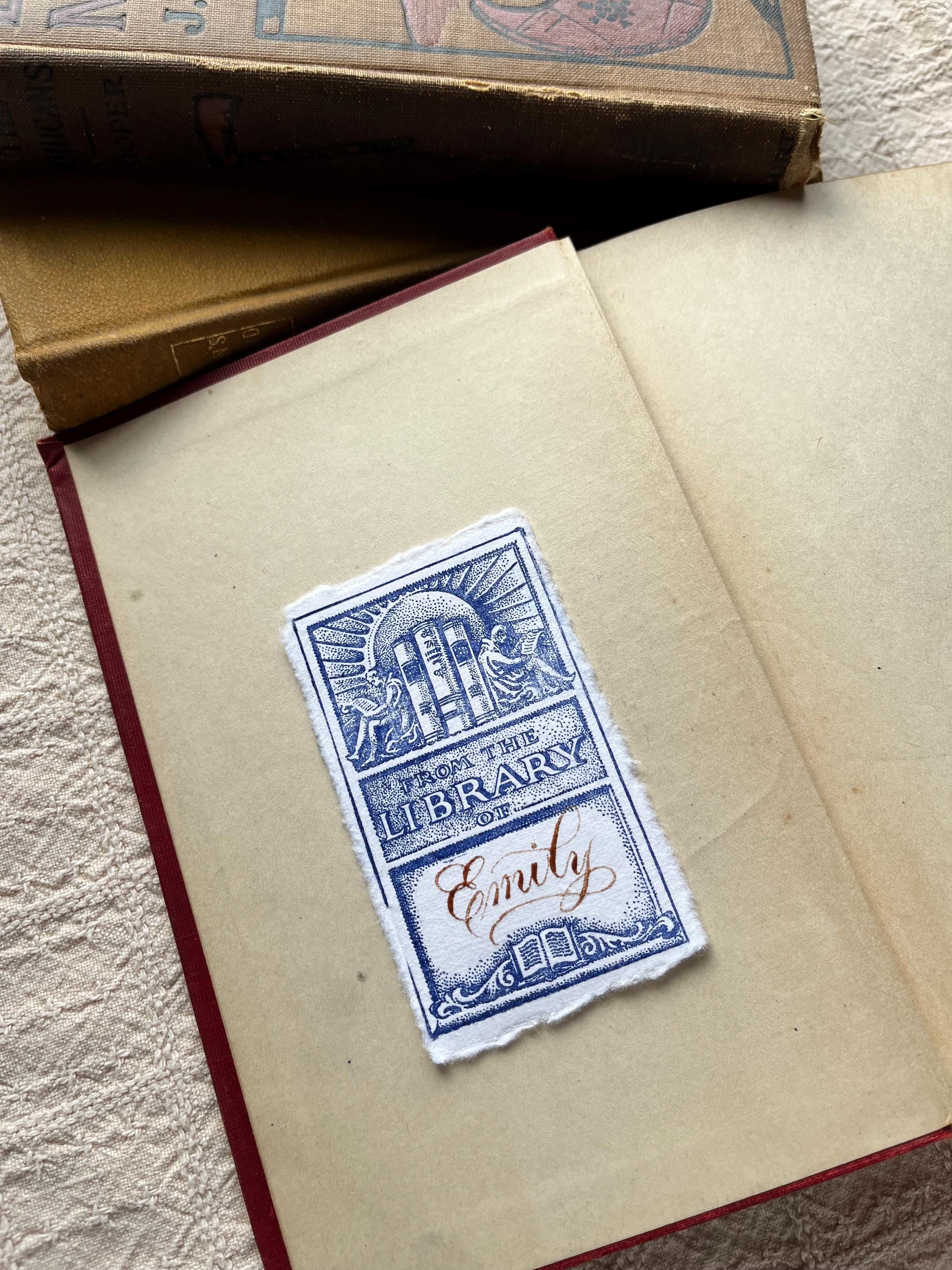 Handmade Paper Letterpress Book Plates - Optional Personalization in ...