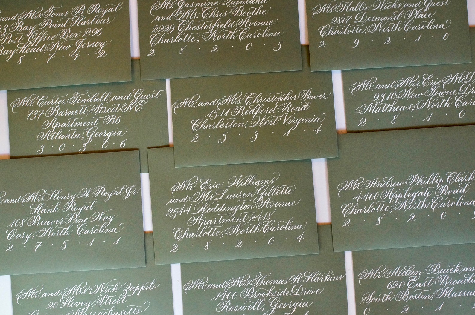 Envelope Calligraphy - Classic Copperplate Calligraphy on Dark Colored ...