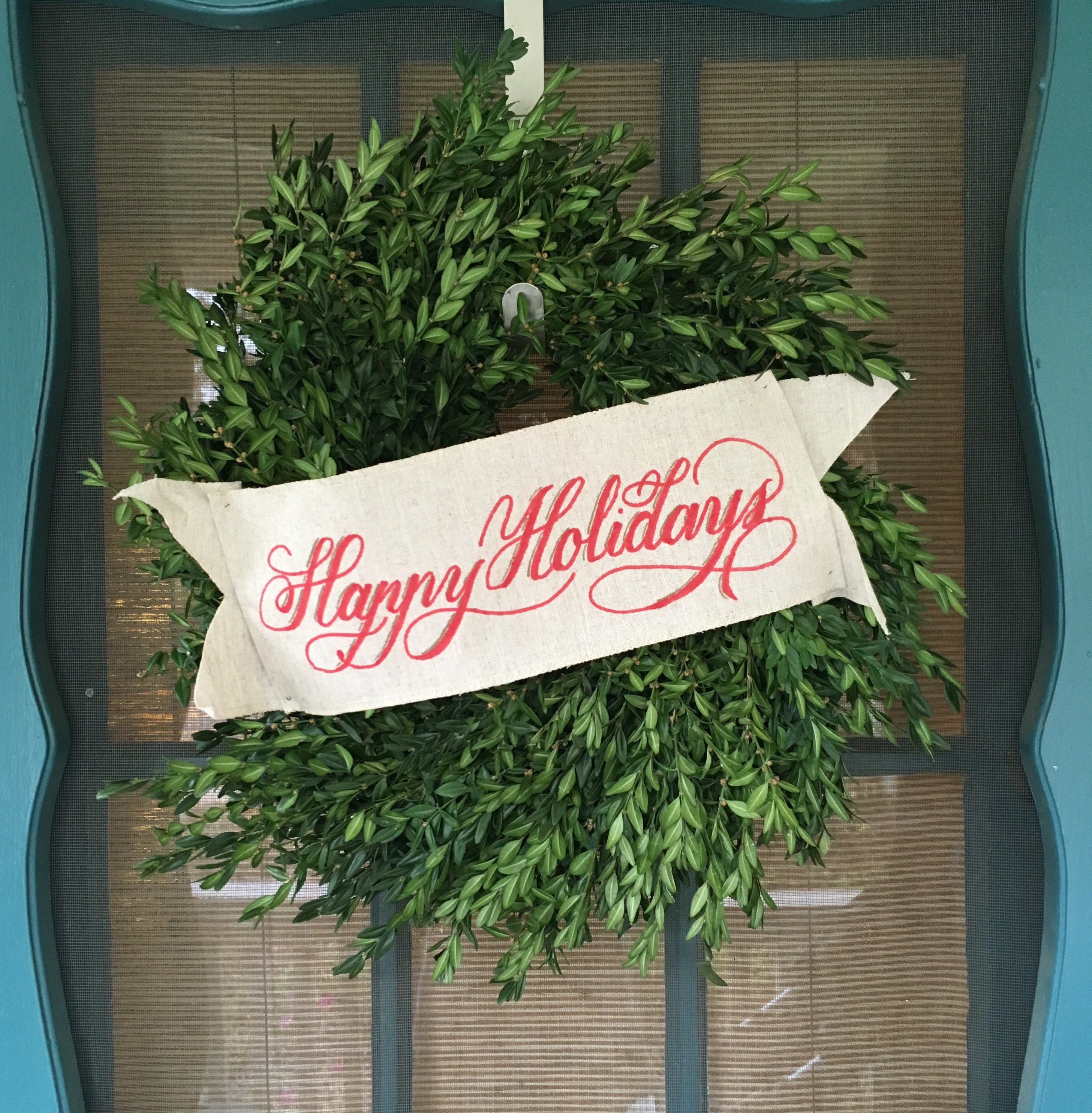 Custom Calligraphy Wreath Banner Fabric Banner for Wreath Customize ...