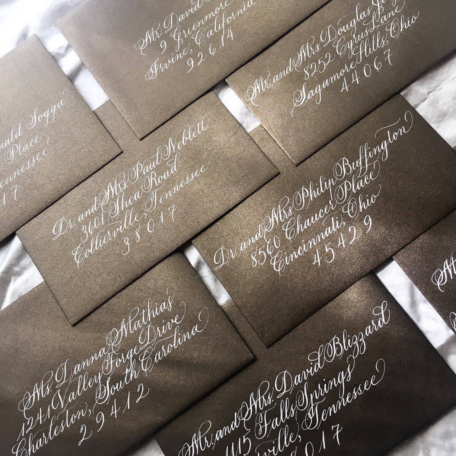 Envelope Calligraphy Classic Copperplate Calligraphy on Dark - Etsy