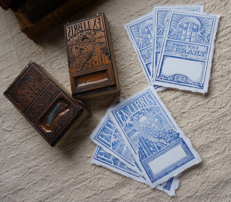 Handmade Paper Letterpress Book Plates - Optional Personalization in ...