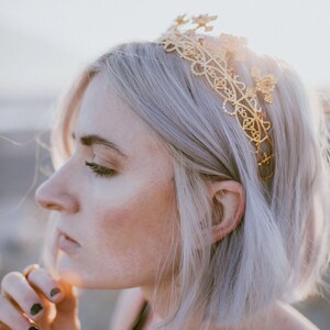 Gold Jeweled Crown, Divinity Crown, Divine Feminine Jewelry, Crystal ...