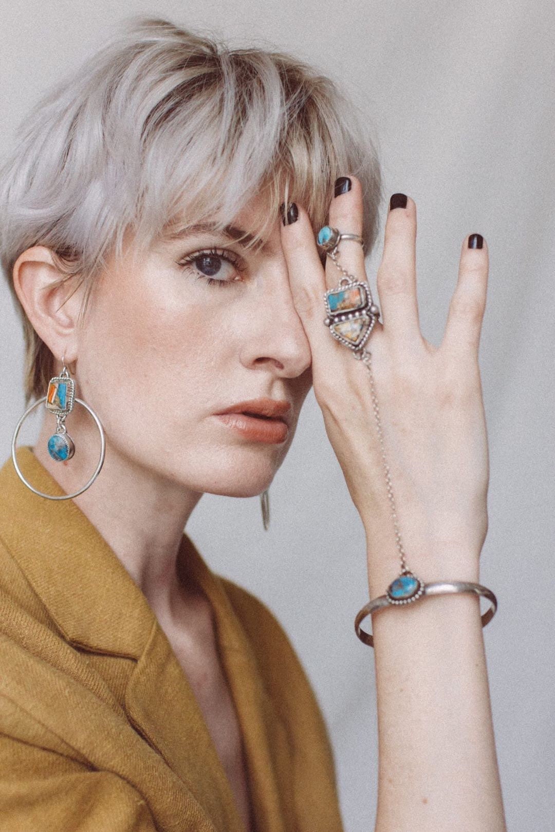 Adjustable Ring for Women Boho, Midi Ring Sterling Silver, Hand Chain ...