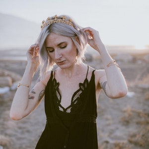 Gold Jeweled Crown, Divinity Crown, Divine Feminine Jewelry, Crystal ...