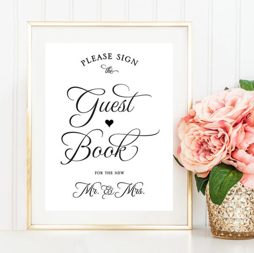 Guest Book Sign, Please Sign Our Guest Book, Printable Guest Book Sign ...