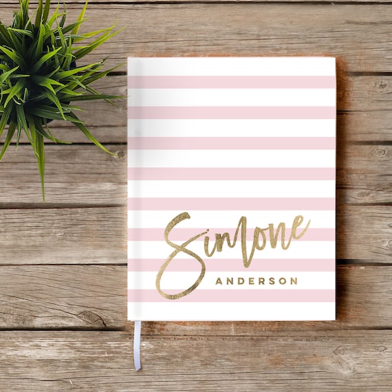 Personalized Notebook Custom Journal Custom Notebook Gold | Etsy