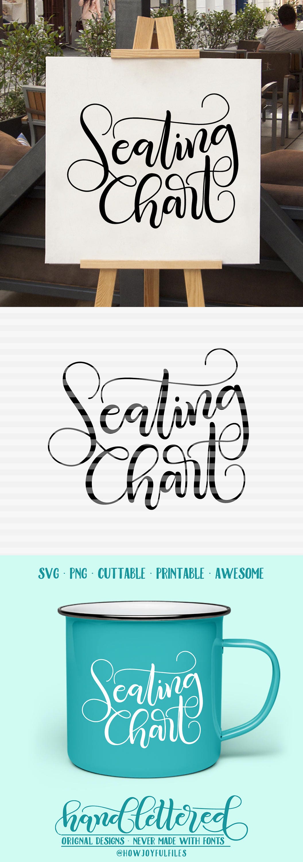 Seating Chart SVG PDF DXF Hand Drawn Lettered Cut File - Etsy