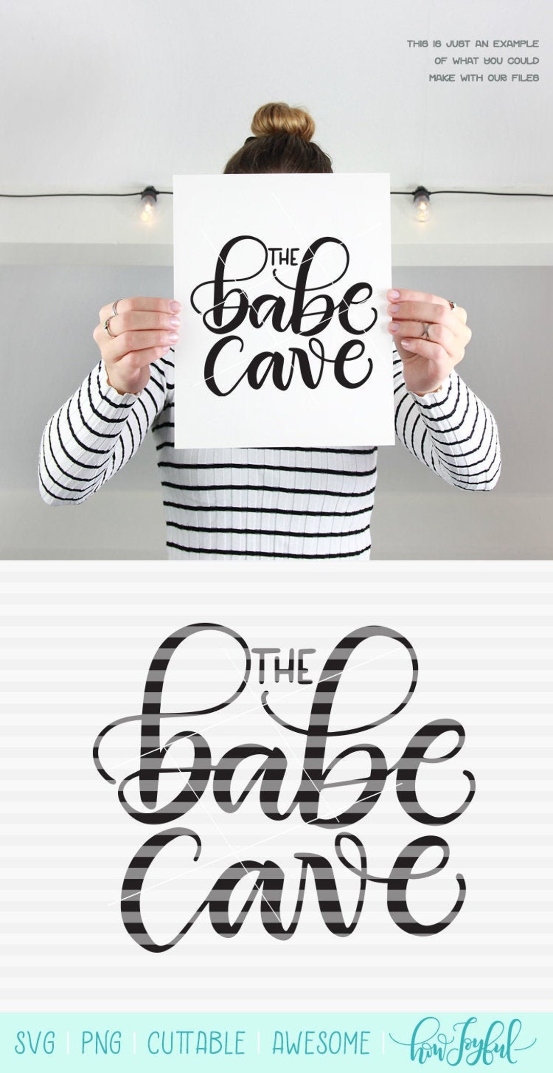 The Babe Cave SVG PDF DXF Hand Drawn Lettered Cut File Graphic Overlay ...