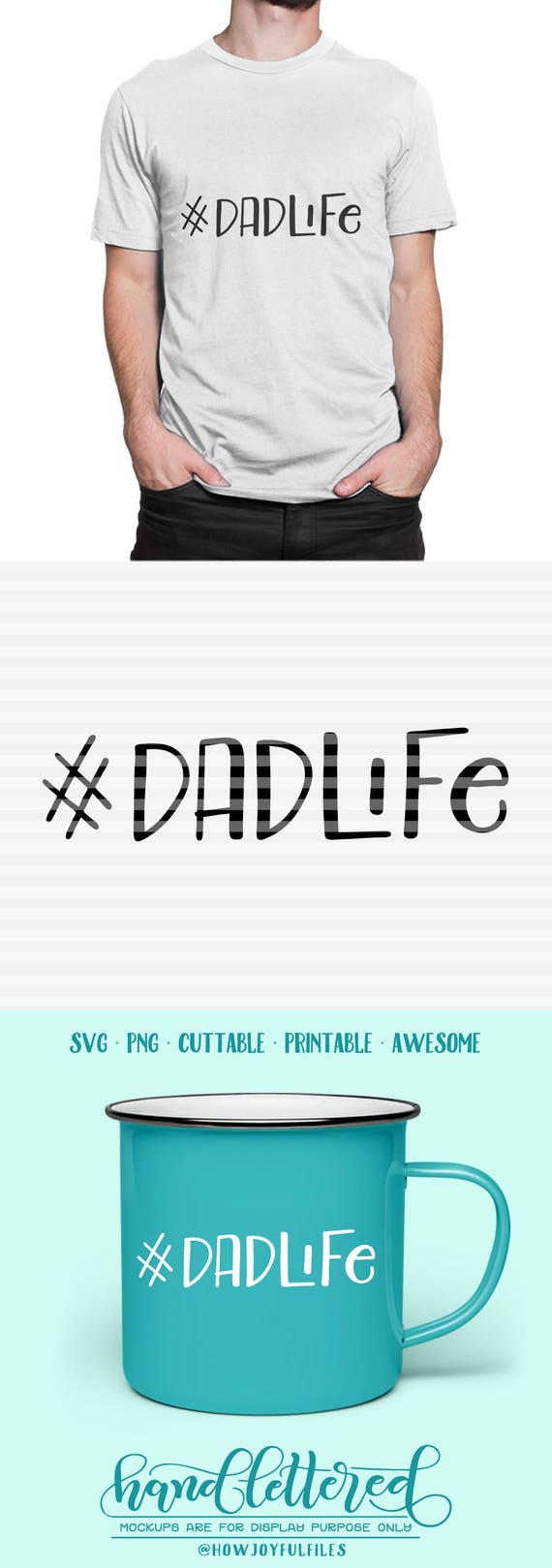 Hashtag Dadlife dadlife SVG PDF DXF Hand Drawn | Etsy