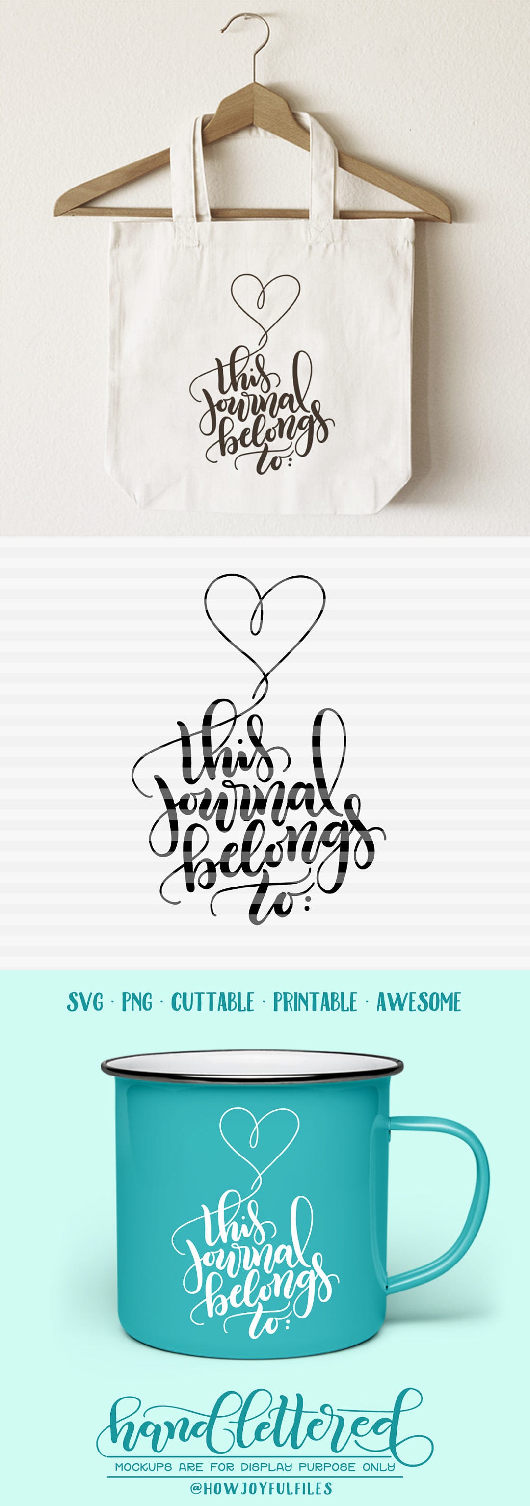 This Journal Belongs to - SVG - PDF - DXF - Hand Drawn Lettered Cut ...