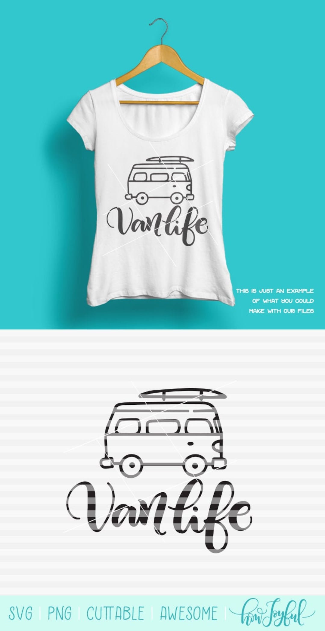 Van Life SVG PDF DXF Hand Drawn Lettered Cut File Graphic Overlay - Etsy