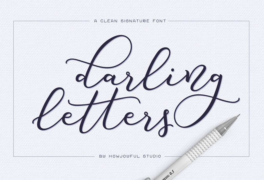 Script Font - Darling Letters - Modern Calligraphy Font - Digital Font ...