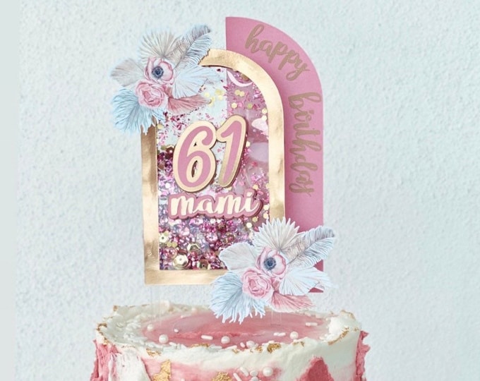 Arch Boho Shaker 3D Cake Topper Personalize Wording and Colors - Etsy