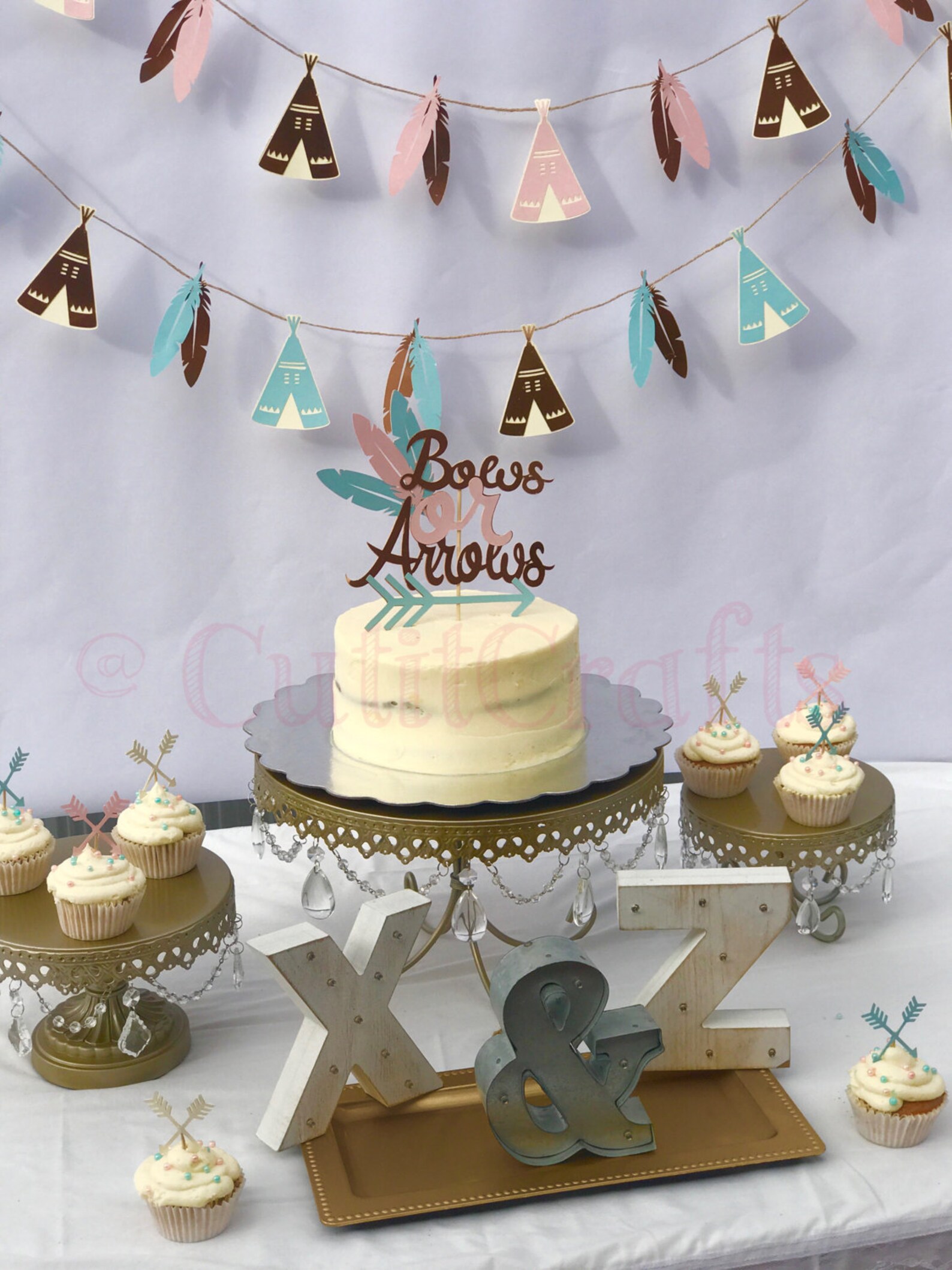 Boho Theme Cupcake Toppers - Etsy