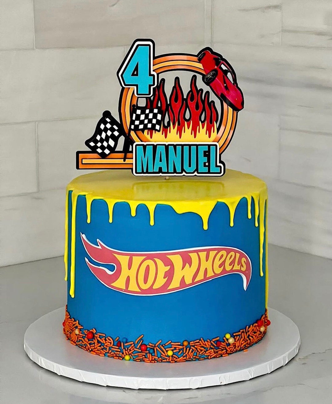 Fire Wheels Cake Topper - Corvette Cake Topper - Cars Cake Topper - Etsy
