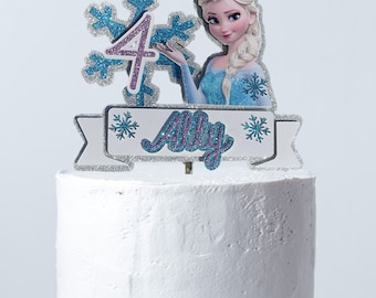 FROZEN Inspired Cake Topper, Personalized Frozen Cake Topper, Elsa Cake ...