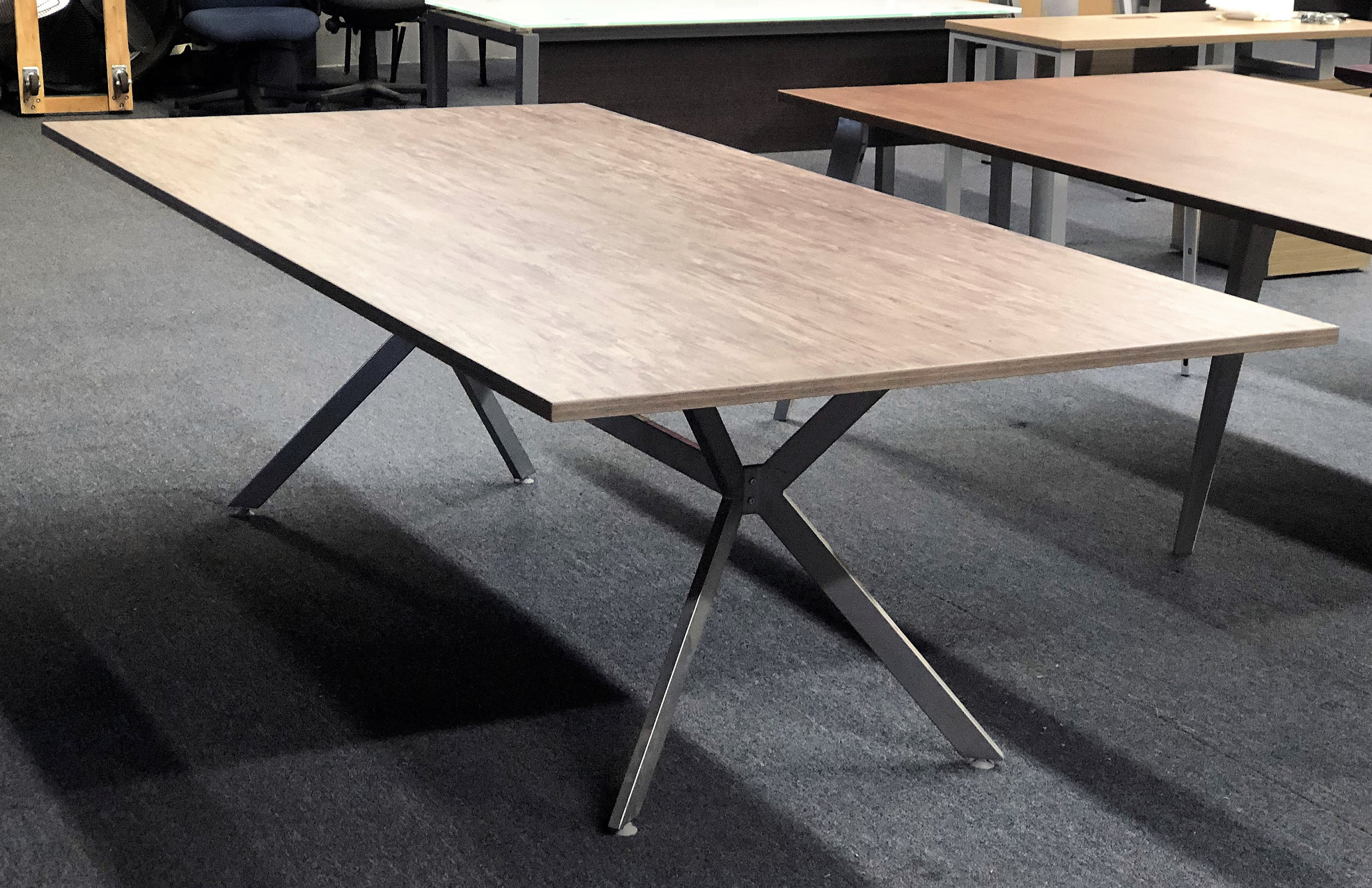 Grant Designer Conference Table on a Silver X Base 1" Thick by Dfs ...