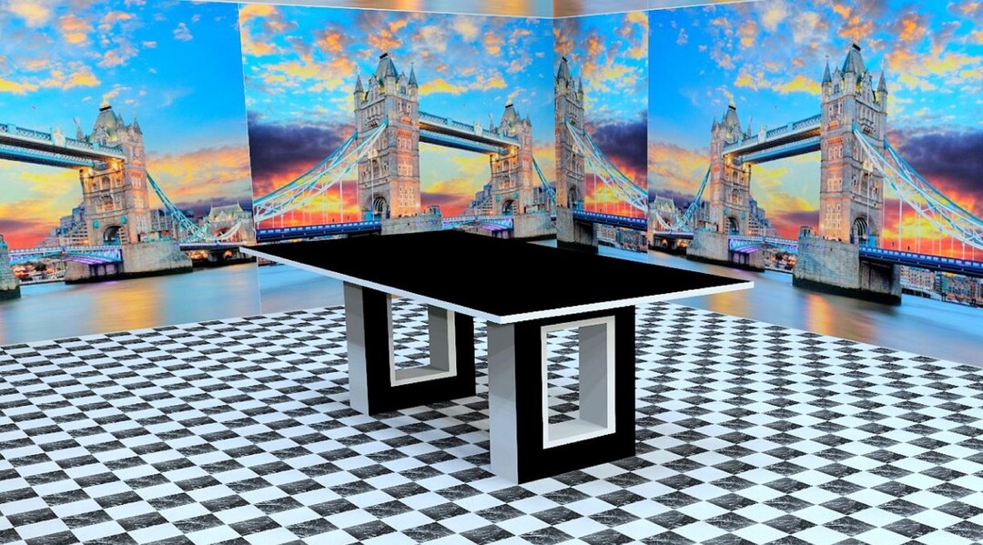 DFS Designs Donut Conference Table Black and White - Etsy