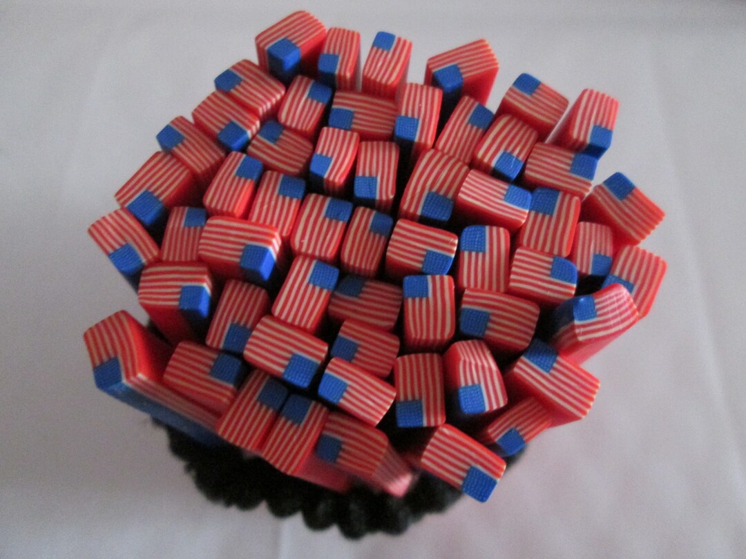 A Cane Fimo American Flag / US Flag - Etsy