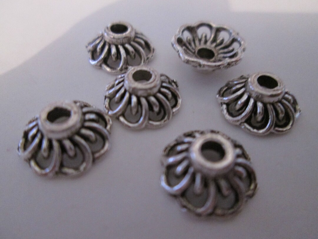 10 Cups / Silver Flower Caps 10 Mm in Diameter - Etsy