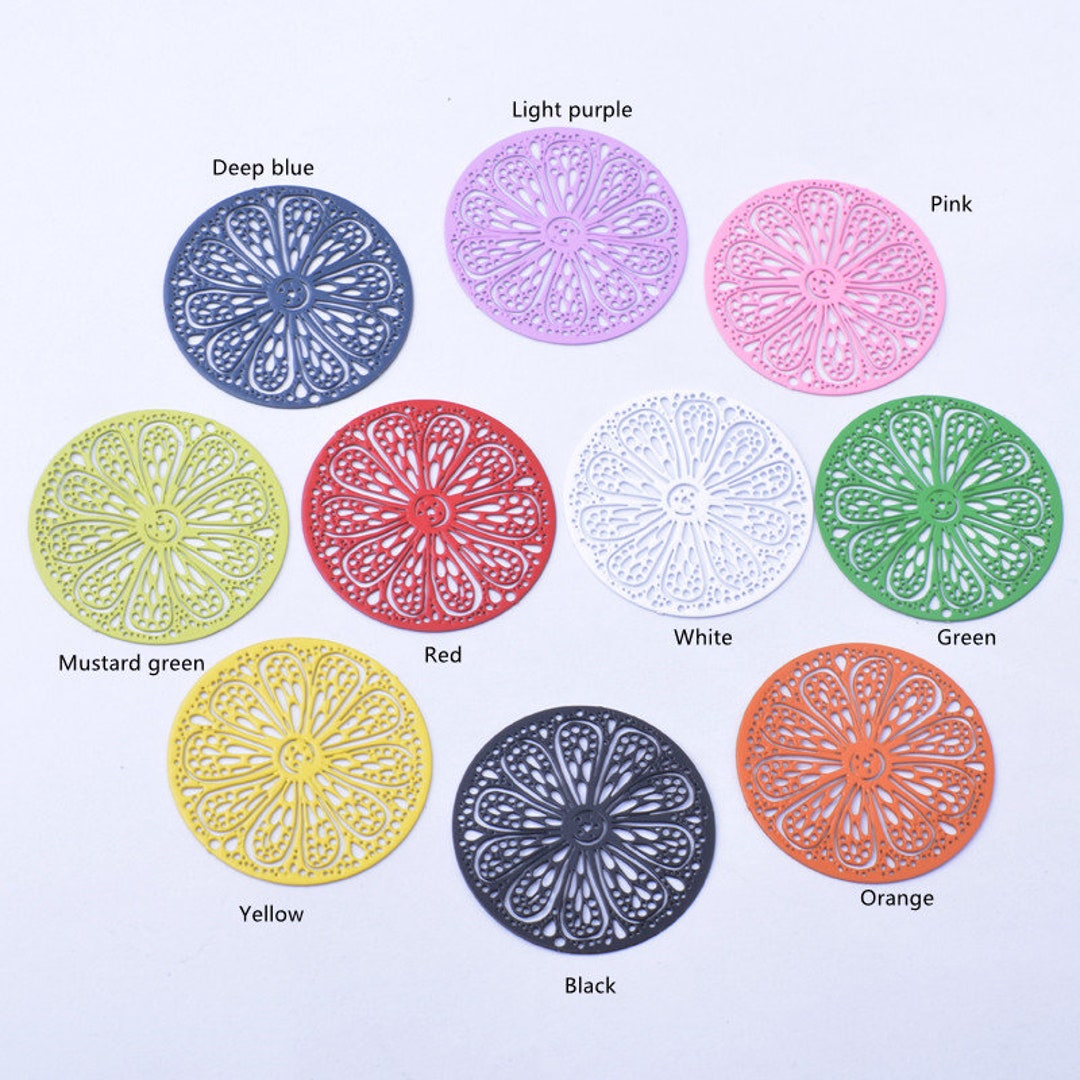 2 Round Watermark Prints 28 Mm 10 Colors Brass - Etsy