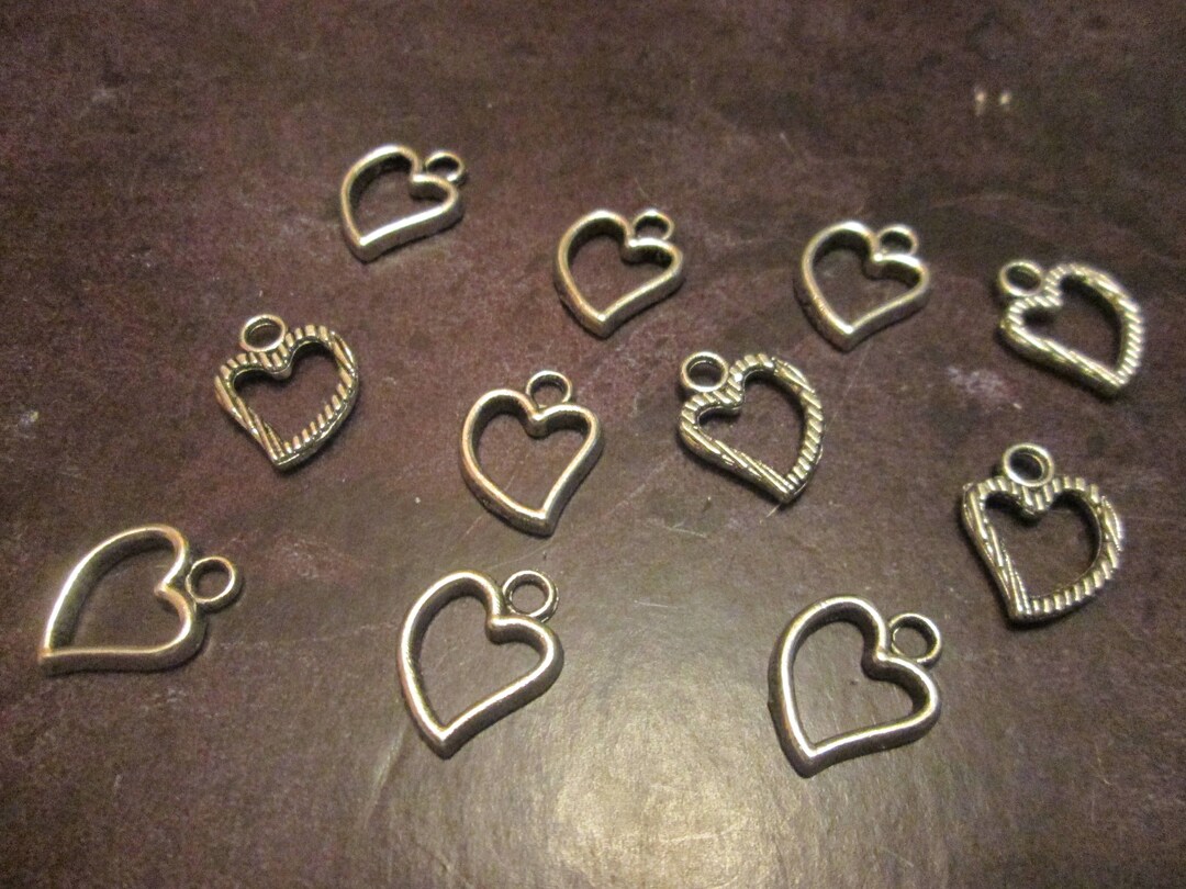 10 Silver Metal Heart Charms 15 X 11 Mm - Etsy