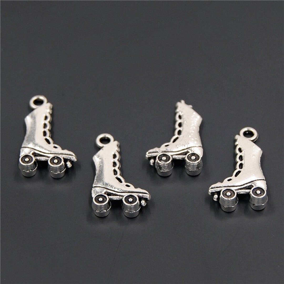 5 Roller Skate Charms Silver Metal 21 X 12 Mm - Etsy