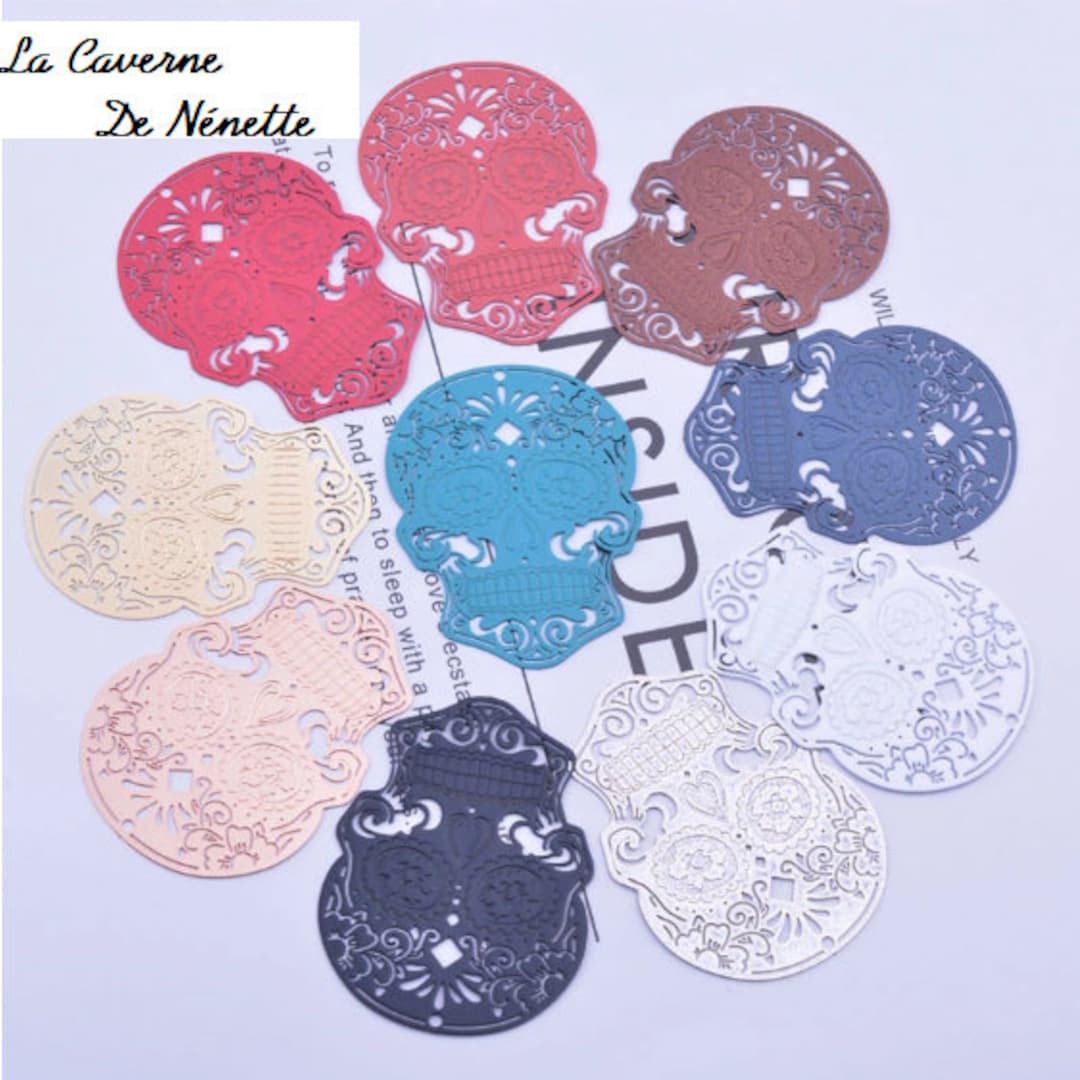 2 estampados de calaveras 46 x 34 mm latón 10 colores a - Etsy España