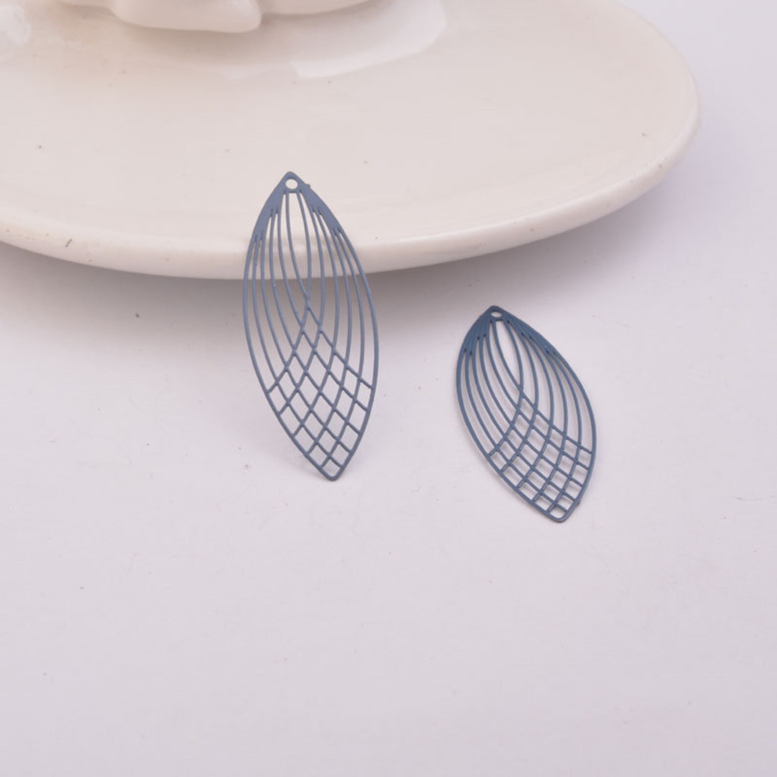 2 midnight blue oval watermark prints in 40 x 16 mm metal | Etsy