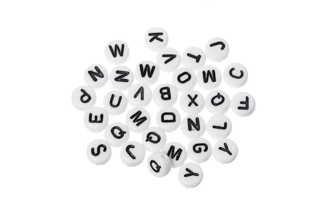 100 Pearls Round Alphabet Letters in Acrylic 7 X 3 Mm - Etsy