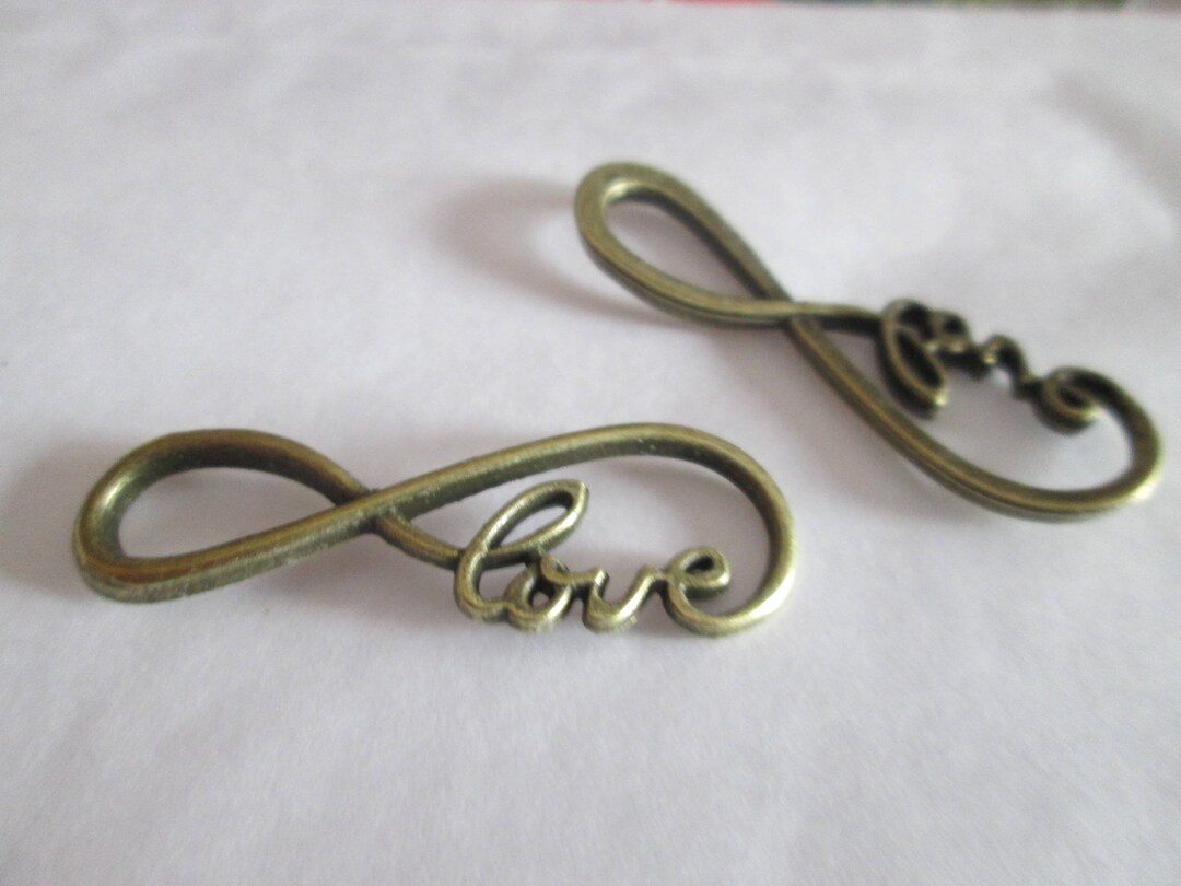 X 5 Charm Infinite Connector Love Bronze 39 X 13 Mm - Etsy