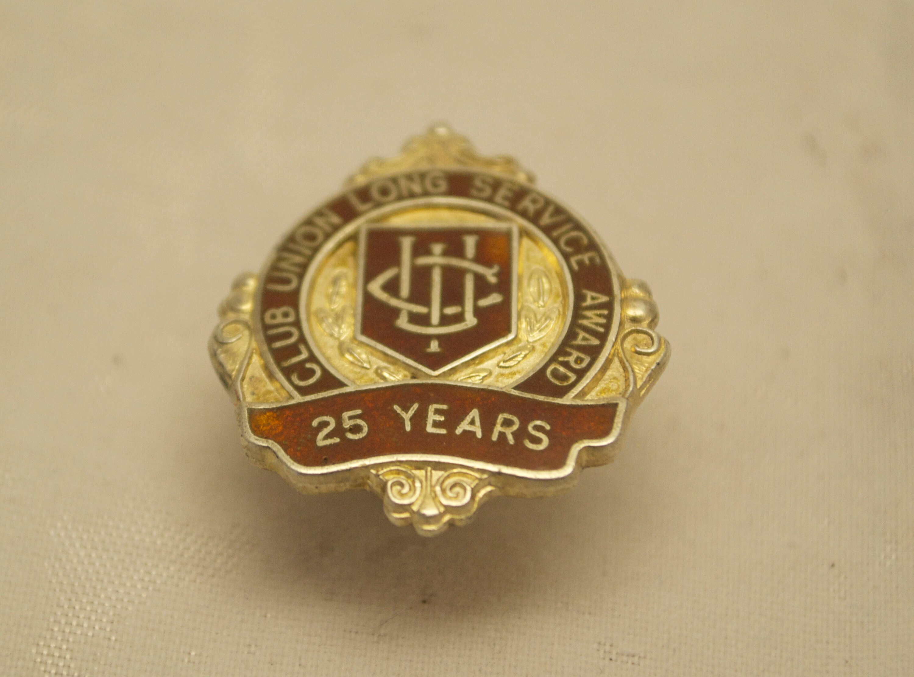 Vintage Silver & Enamel Club Union Long Service Award Badge 25 Years ...