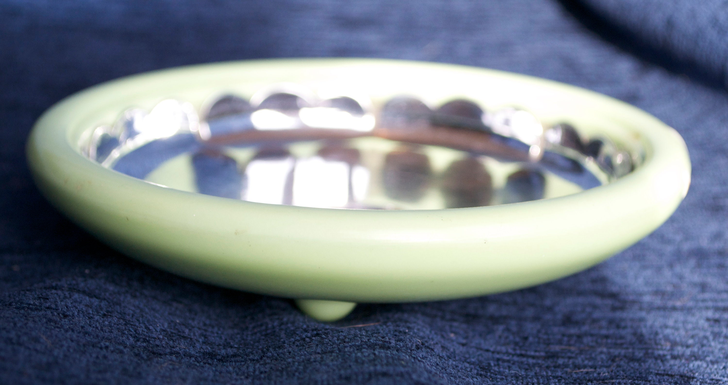 Vintage Coronation Souvenir Pin Dish Green Melamine With Stainless ...