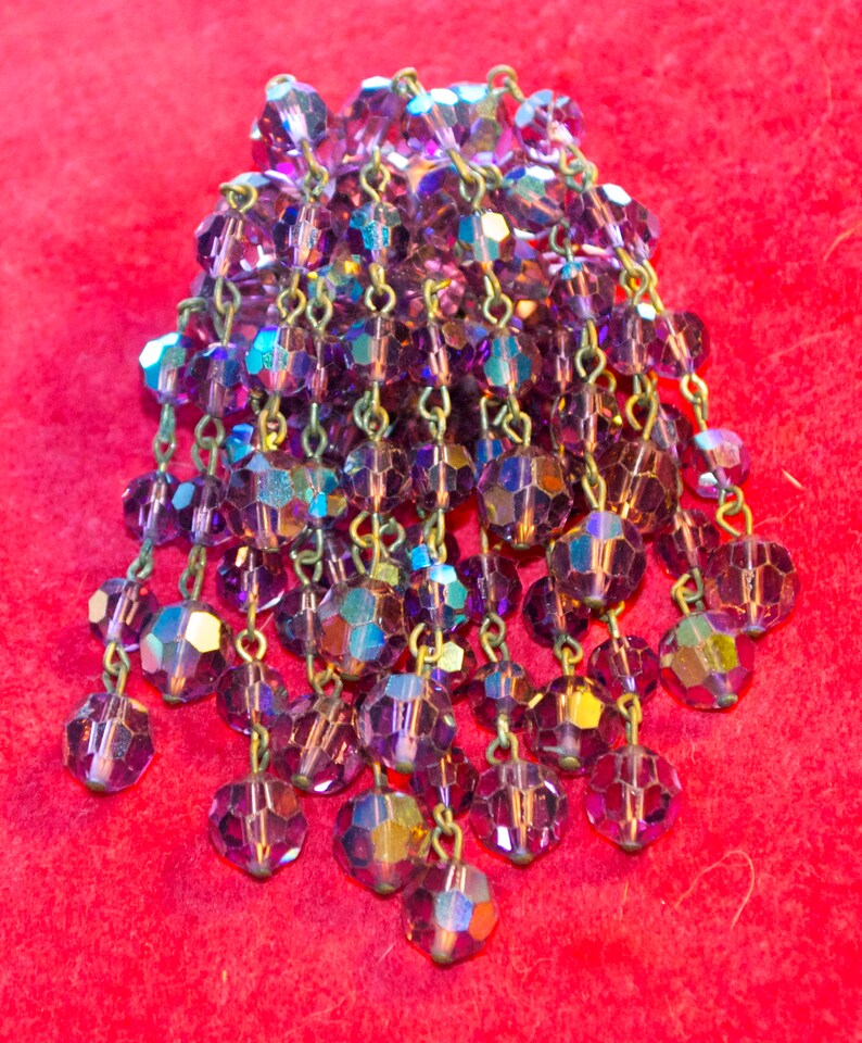 Vintage Brooch Hanging Faux Amethyst Art Deco - Etsy