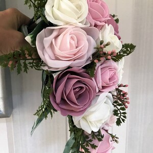 Gorgeous Ivory and Pink/rose Shades Roses Brides Wedding Bouquet - Etsy