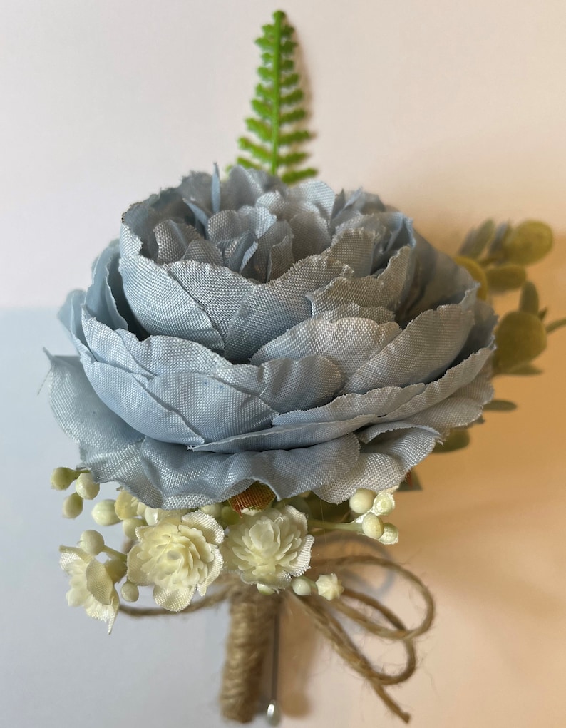Ivory/dusky Blue Natural Look Artificial Wedding Flowers - Etsy