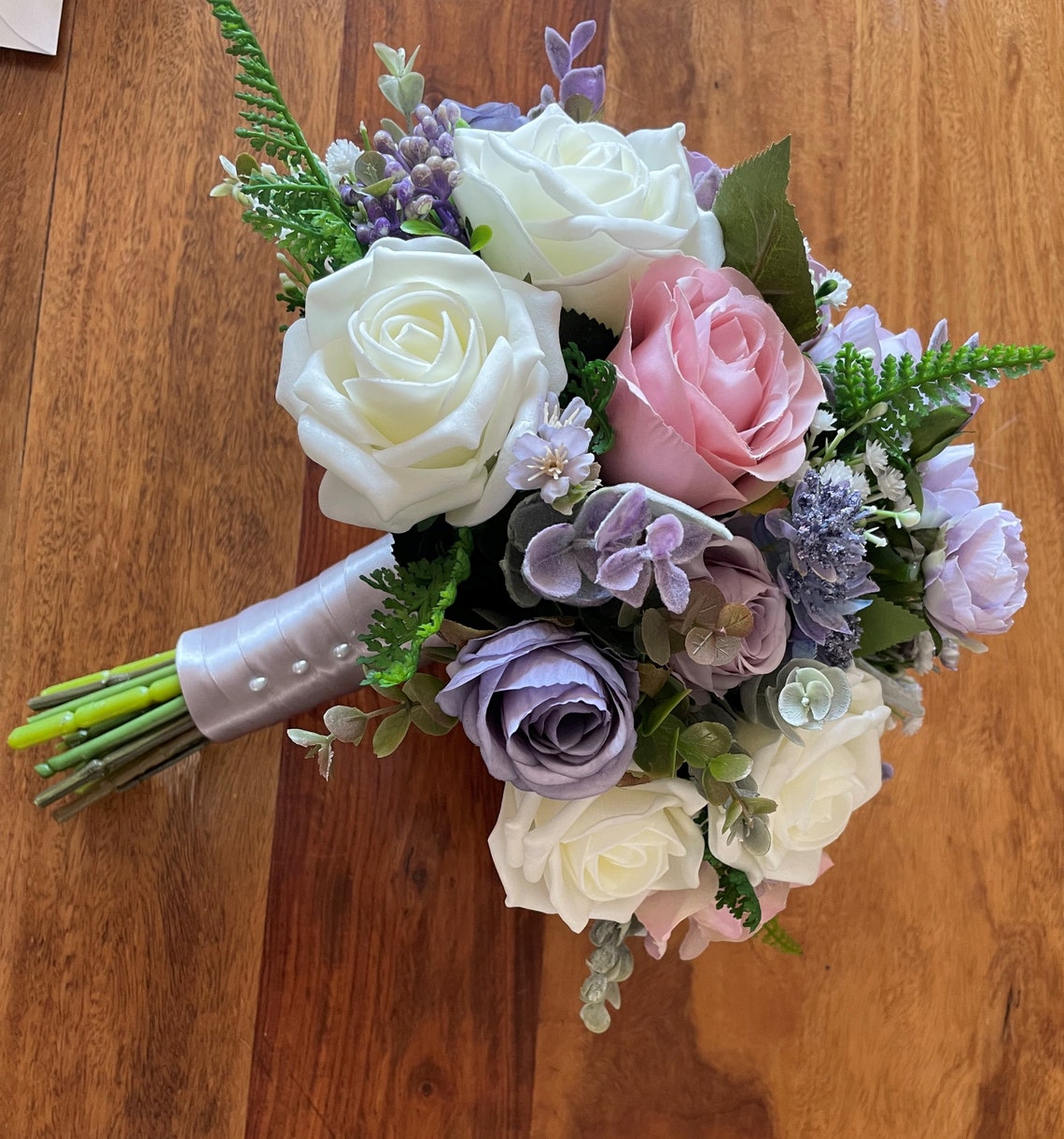 Artificial Wedding Flowers Dusky Lilac/purple/ivory Natural | Etsy