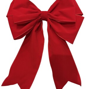 Large 11" Red Faux Velvet Wired Edge Tree Top Bow - Etsy