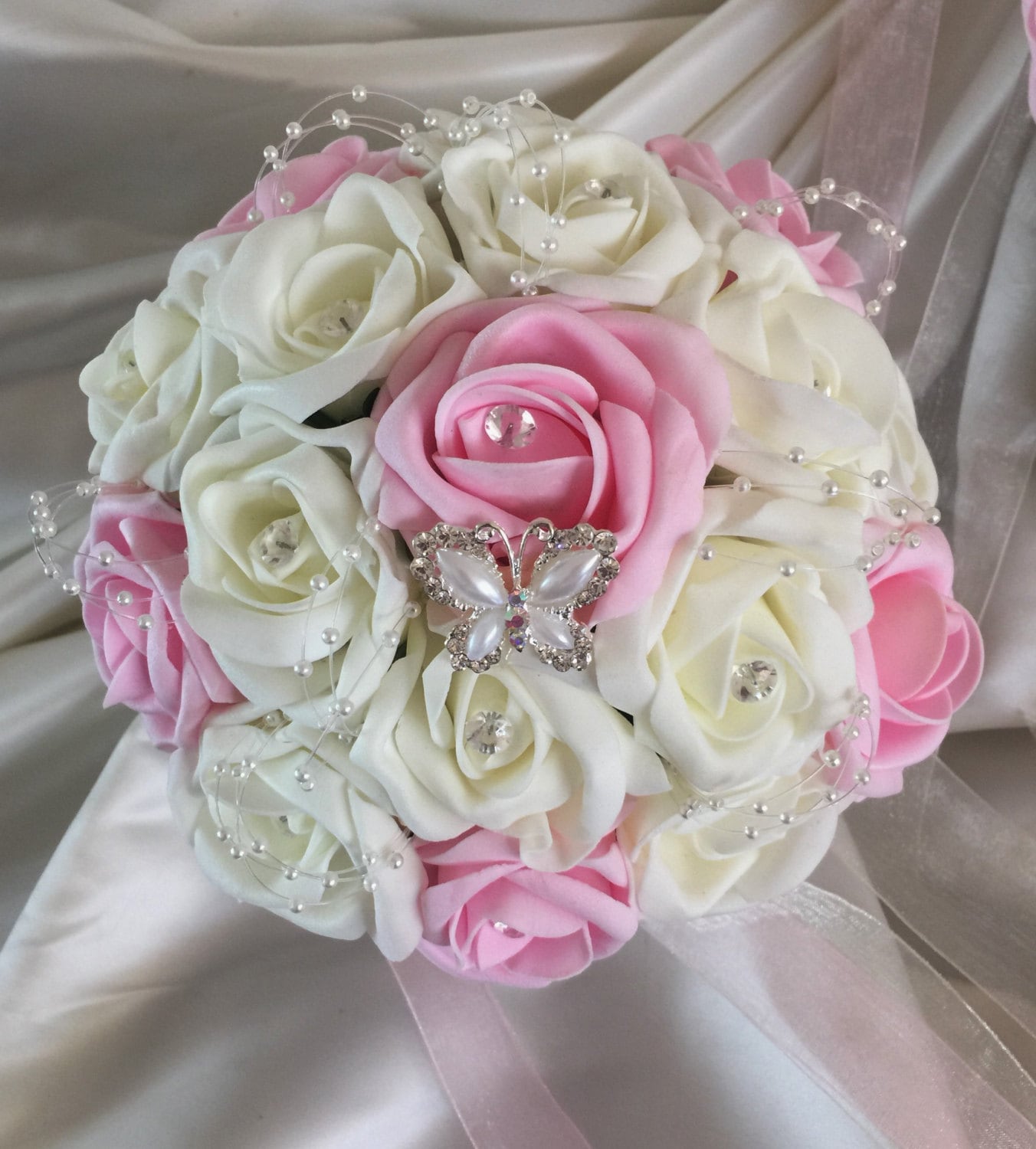 Wedding Flowers Light Pink & Ivory Wedding Bouquets With | Etsy