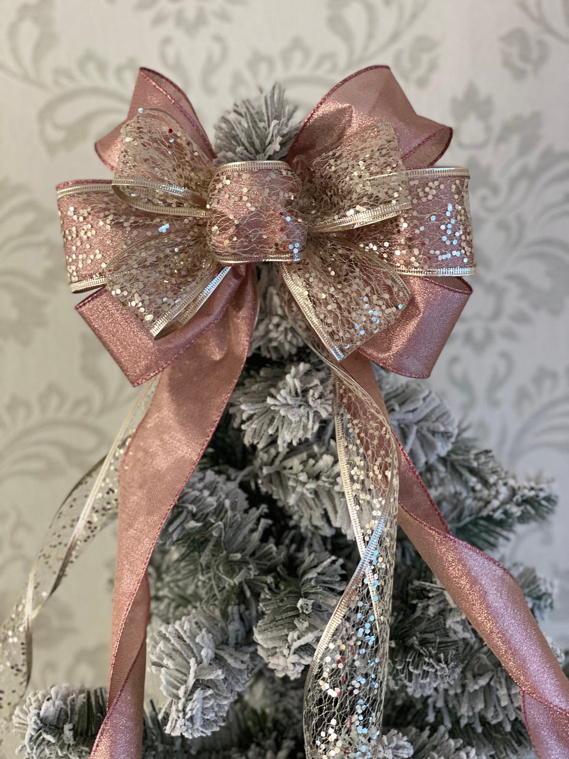 Champagne/rose Gold Tree Topper for 6 Foot Tree With Full - Etsy