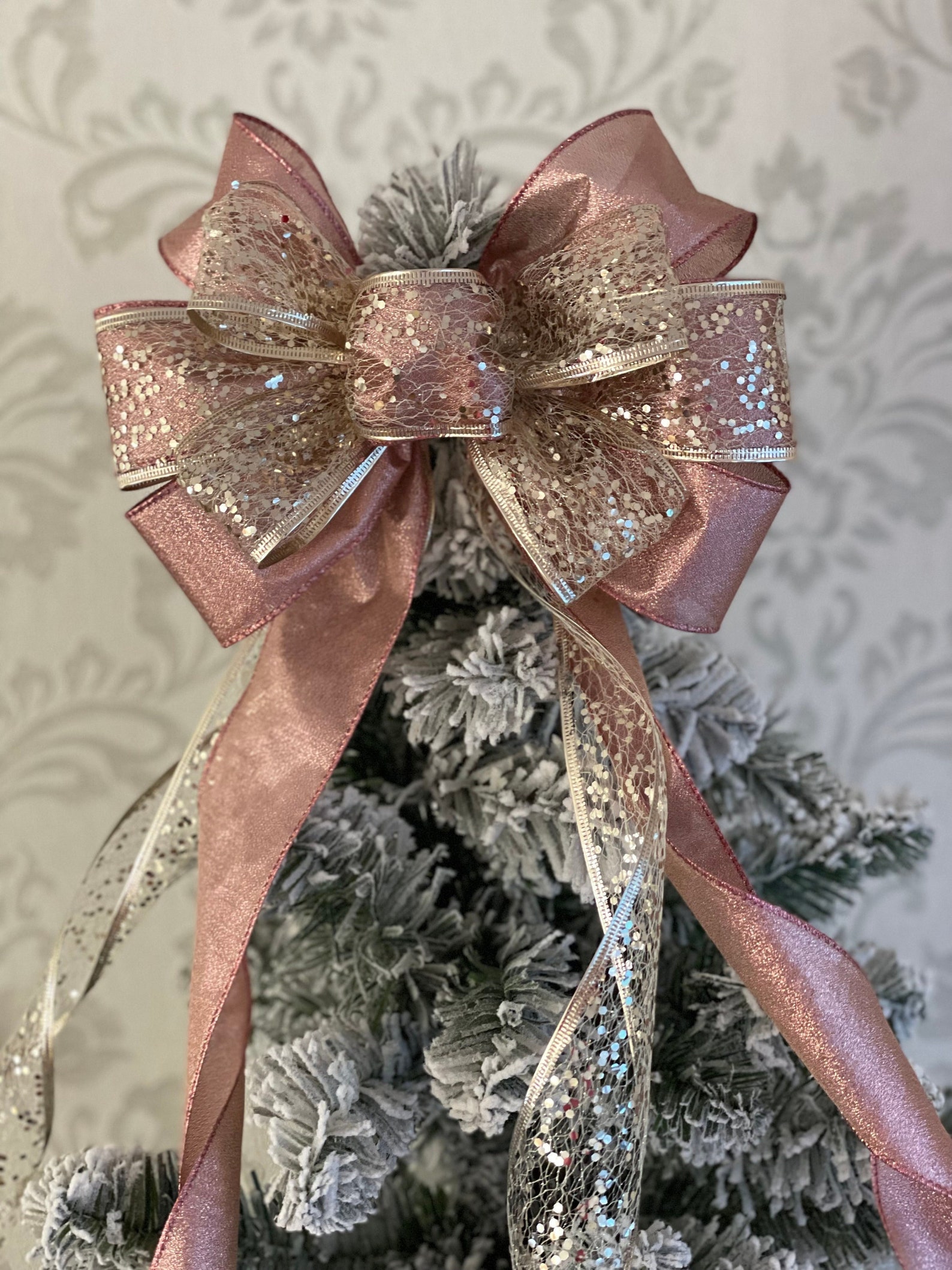 Champagne/rose Gold Tree Topper for 6 Foot Tree With Full - Etsy