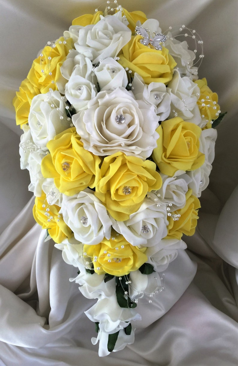Wedding Flowers Yellow & Ivory Wedding Bouquets With - Etsy